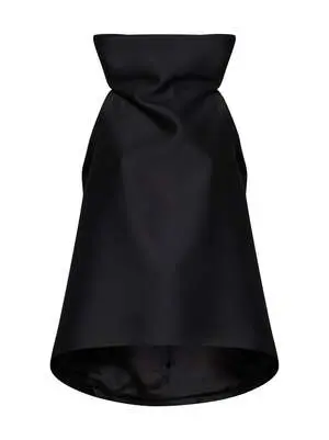 Balenciaga Black Silk And Wool Blend High Collar Top - Multicolor