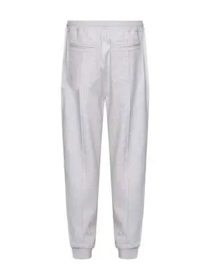Brunello Cucinelli Travertine White Techno Cotton Double Jersey Trousers