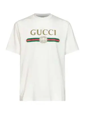 Gucci Chalk Printed Silk Blend Jersey T-shirt - Multicolor