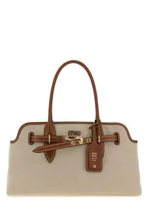 Miu Miu Two-tone Canvas Aventure Shopping Bag - Multicolor