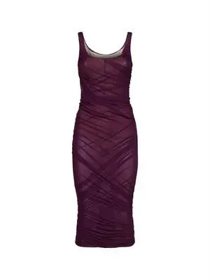 Attico Plum Tulle Superattico10 Draped Midi/long Dress - Multicolor