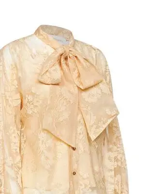 Zimmermann Sand Lace Pussybow Valiant Blouse