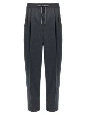 Brunello Cucinelli Front Pleat Pants - Gray
