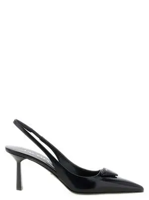 Prada Brushed Leather Slingback - Black