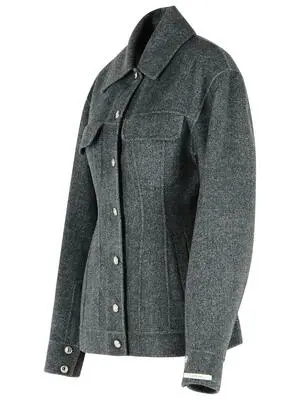Sportmax Calcio' Pure Grey Wool Jacket