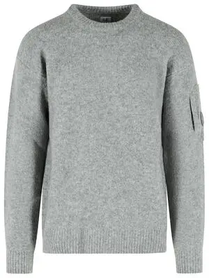 C.P. COMPANY Grey Wool Blend Sweater - Gray