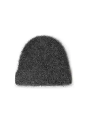 Séfr Fuzzy' Charcoal Grey Alpaca Blend Beanie - Charcoal