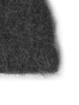 Séfr Fuzzy' Charcoal Grey Alpaca Blend Beanie - Gray