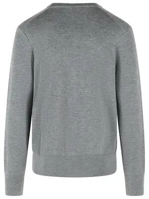 AMI Paris De Cœur' Grey Wool Cardigan