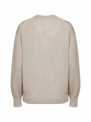 Brunello Cucinelli Feather Cashmere-blend Lamé Knit V-neck Sweater