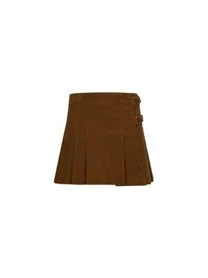 GOLDEN GOOSE Amber Corduroy Pleated Mini Skirt - Multicolor