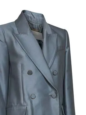 Zimmermann Airforce Blue Wool And Silk Blazer Valiant Double-breasted