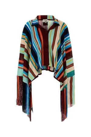 Fendi Embroidered Knit Poncho - Multicolor