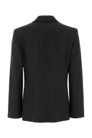 Giorgio Armani Charcoal Stretch Wool Blend Blazer