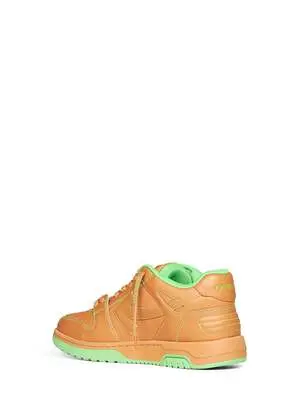 Off-White Saddle Brown And Green Out Of Office Sneakers - Multicolor