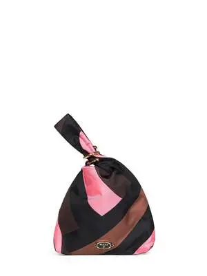 Emilio Pucci Brown And Coral Emilio Printed Pouch