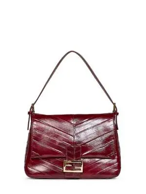 Fendi Burgundy Flap 26325 Shoulder Bag - Multicolor