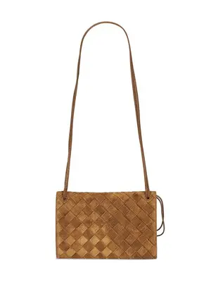 Bottega Veneta Dark Caramel 20 Andiamo Pouch With Shoulder Strap