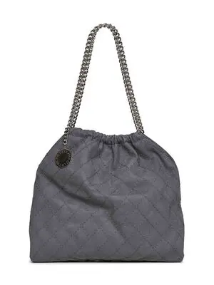 Stella McCartney Slate Grey Medium Falabella Drawstring Shoulder Bag
