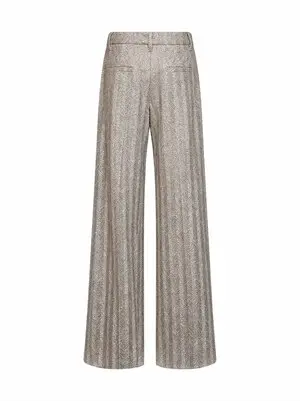 Brunello Cucinelli Grey Dazzling Chevron Embroidery Trousers
