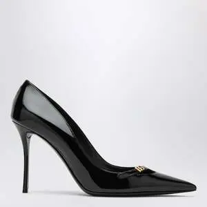 Dolce & Gabbana Patent Leather Pumps With Pointed Toe And Dg Logo Strap