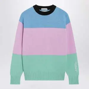 JW Anderson Striped Merino Wool Mini Sweater With Embroidered Logo Detail