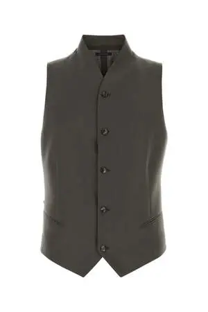 Giorgio Armani Graphite Wool Vest - Grey
