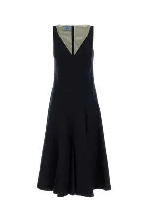 Prada Midnight Wool Mini Dress