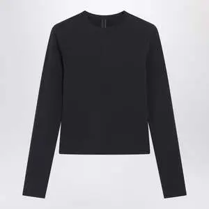 SKIMS Skims Sculpting Mini Crew-Neck Long-Sleeve T-Shirt In Stretch Jersey Black