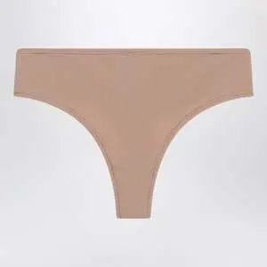 SKIMS Sienna Thong In Stretch Fabric - Brown