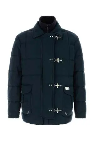 FAY Navy Cotton-blend Down Jacket - Blue