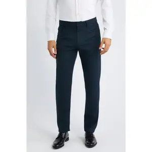 Canali Regular Fit Wool Five Pocket Pants - Navy
