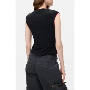 Desigual Floral Sleeveless T-shirt - Black