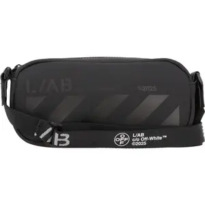 Off-White Oval Faux Leather Crossbody Bag - Black