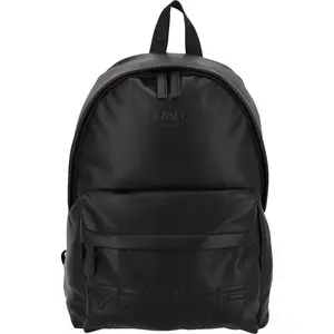 Off-White Faux Leather Backpack - Black