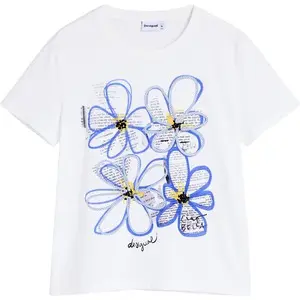 Desigual Floral Graphic T-shirt - White