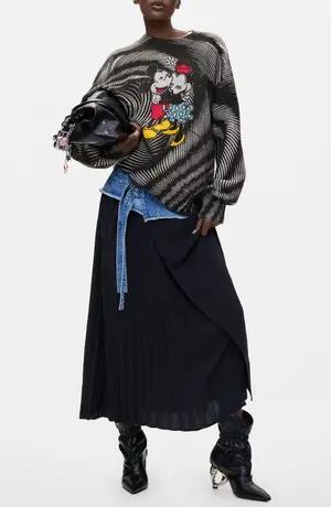 Desigual Mickey Mouse Graphic Sweater - Black