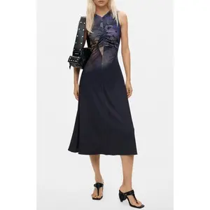 Desigual Ruched Sleeveless Knit Dress - Black