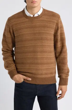Canali Wool & Cashmere Crewneck Sweater - Brown