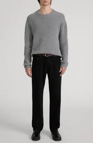 FRAME Waffle Cmere Blend Crewneck Sweater - Ash