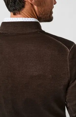 David Donahue Skipper Merino Wool Blend Quarter Zip Sweater