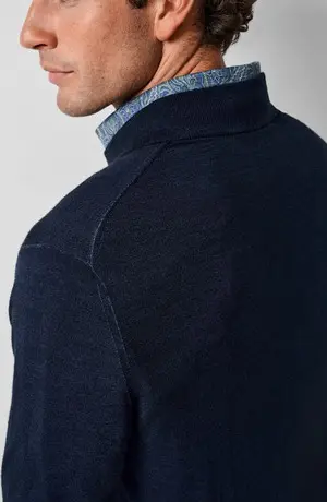 David Donahue Skipper Wool Blend Quarter Zip Sweater