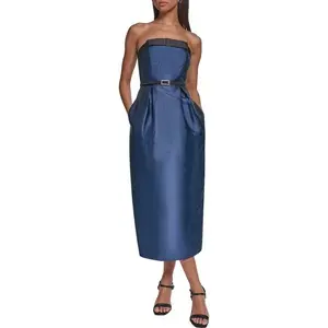 Karl Lagerfeld Paris Strapless Belted Cocktail Dress