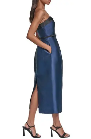 Karl Lagerfeld Paris Strapless Belted Cocktail Dress