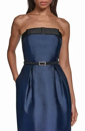 Karl Lagerfeld Paris Strapless Belted Cocktail Dress