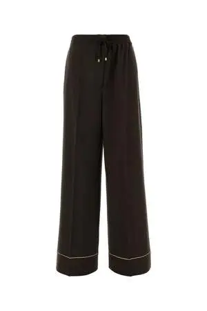 Sportmax Wool Buona Palazzo Pant - Brown