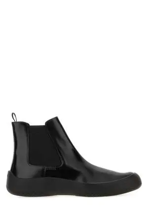 Prada Leather Ankle Boots - Black