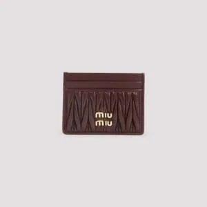 Miu Miu Lamb Leather Cardholder - Red