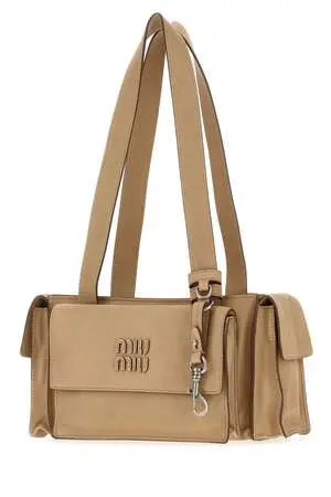Miu Miu Beige Nappa Leather Shoulder Bag