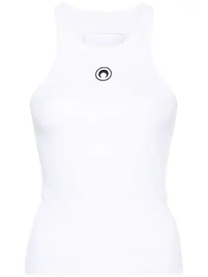 MARINE SERRE Logo Cotton Tank Top